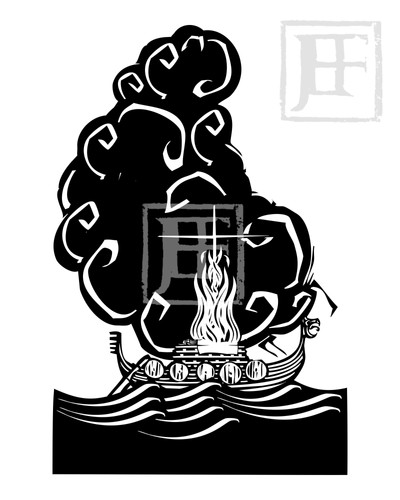 Viking ship Funeral | art-of-jeff-thompson