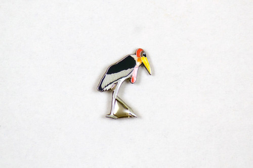 Handcrafted Greater Adjutant Stork Lapel Pin for Bird Lovers
