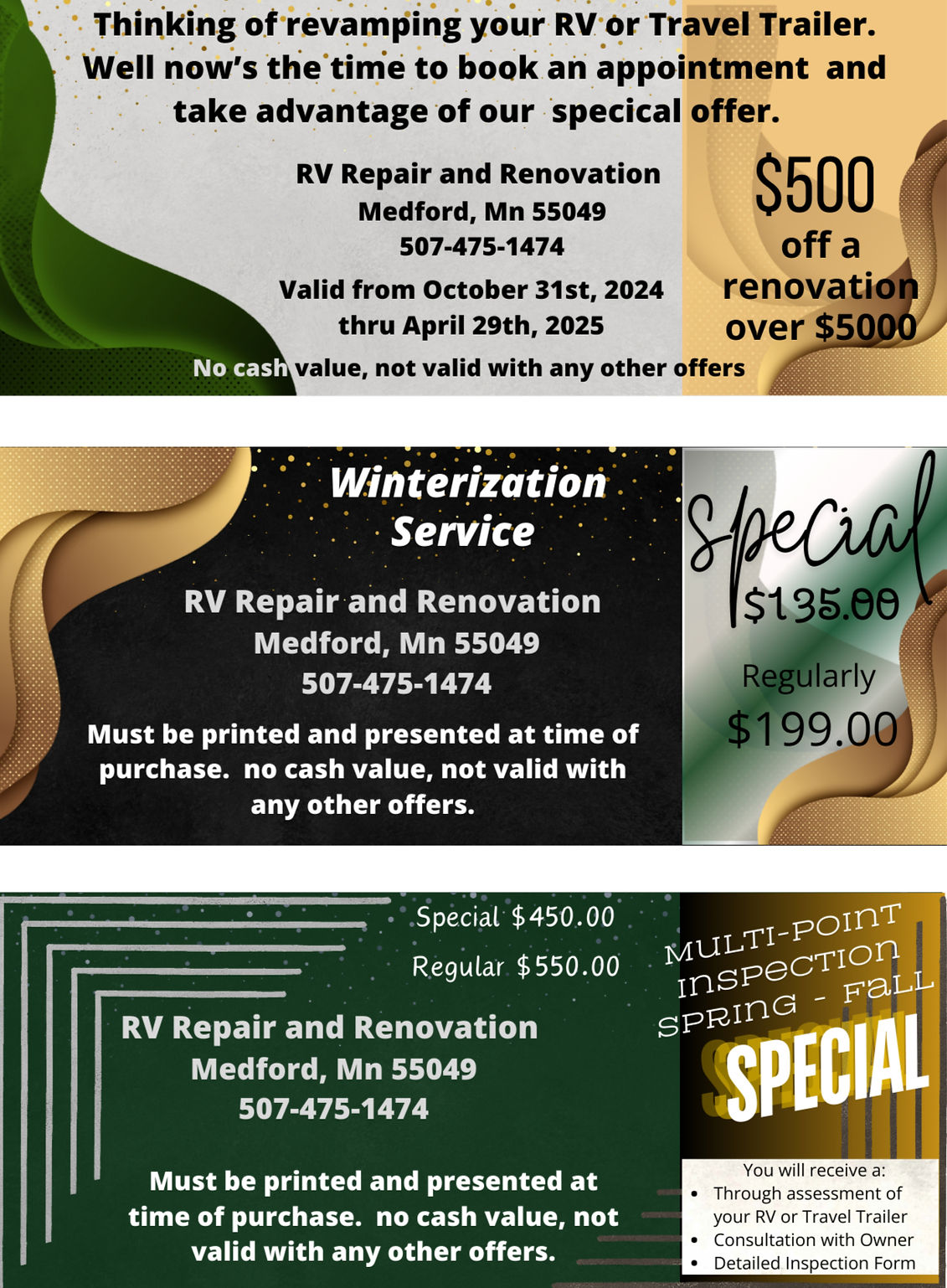 PROMOTIONS | rv repair renovation