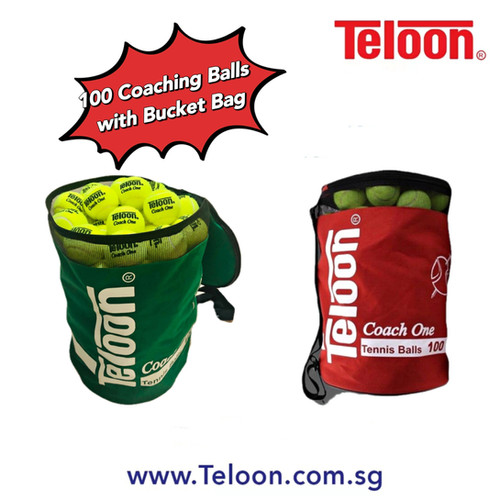 100 Balls - Trainer Balls "Coach One" (100 Balls/Bucket) | Teloon Tennis SG