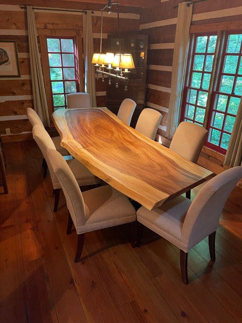 Handcrafted Custom-Made Live Edge Monkey Pod Dining Table | BlowingRockWoodworks