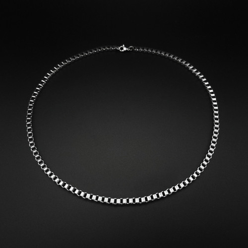 Mens thick box chain necklace titanium Venetian square chain for men ...