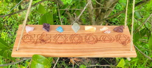 Chakra Hanging Crystal Display Shelf | Trifecta Botanicals