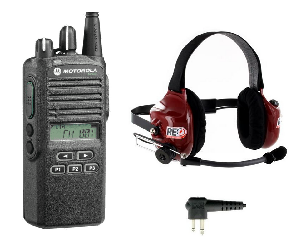 Complete Spotter/Crew Chief Package with Motorola CP185 Radio | R4R