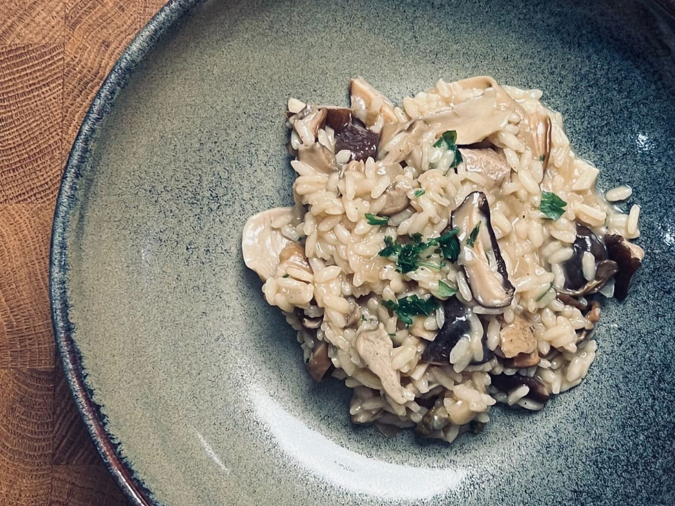 Shiitake and porcini miso risotto
