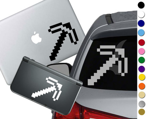 Minecraft Pickaxe- Vinyl Decal Sticker For cars, laptops, and more ...