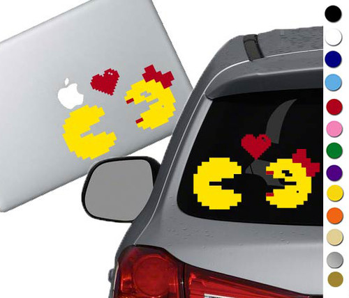Pac Man and Mrs. Pac Man - Vinyl Decal Sticker - For cars, laptops, and ...
