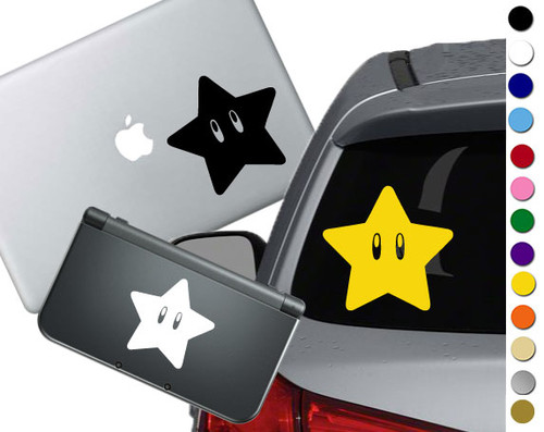 Mario Star - Vinyl Decal Sticker For cars, laptops, and more! | Decalzilla