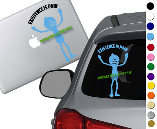 Rick and Morty- Mr. Meeseeks - Vinyl Decal Sticker - For cars, laptops ...