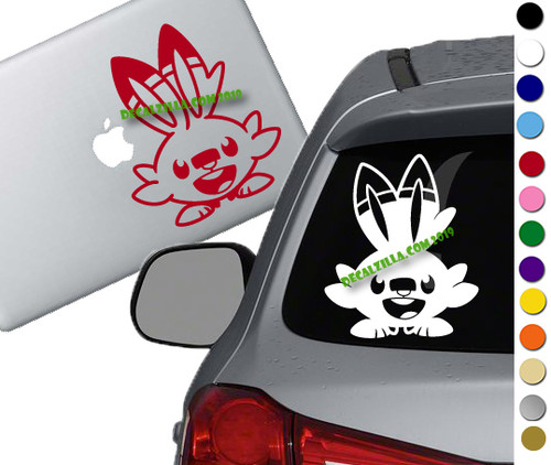 Pokemon- Scorbunny - Vinyl Decal Sticker - For cars, laptops and more ...