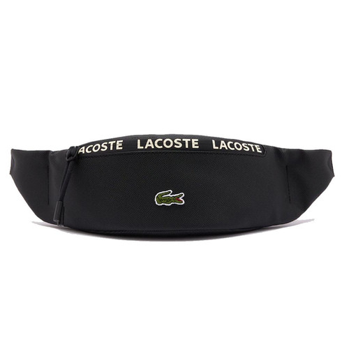 LACOSTE Canvas LCST Logo Stripe Belt Bag Noir Farine | Urban Equipment