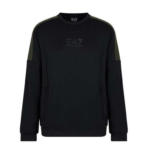 EA7 EMPORIO ARMANI Athletic Colour Block Sweatshirt Black | Urban Equipment