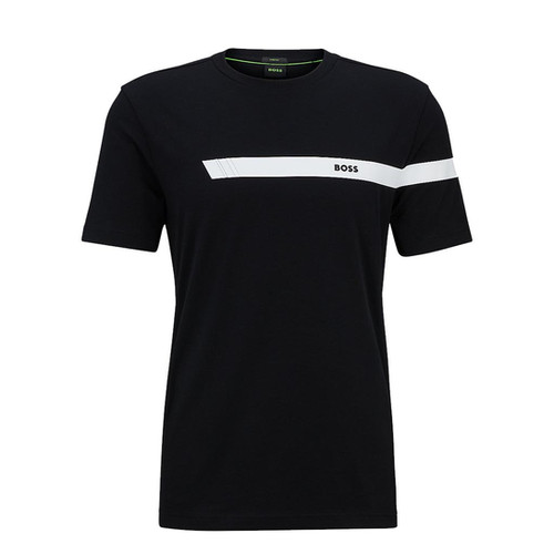HUGO BOSS Mens Stripe and Logo T-shirt Black | Urban Equipment