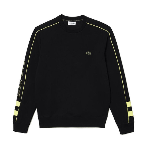 LACOSTE Mens Embroidered Double Sided Sweatshirt Black | Urban Equipment