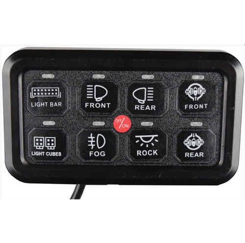 CSI | UNIVERSAL |8 GANG LED SWITCH PANEL KIT 8 Panel Switch, DC 12v or ...