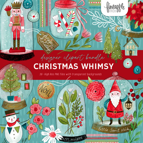 Whimsical Christmas Clipart - Christmas Whimsy Clipart | Fineapple Pair