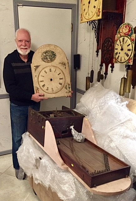 Just aquired a 1790's -1800's Hackbrettuhr (harp) clock
