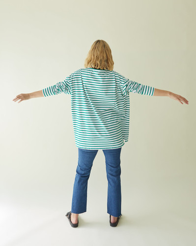 Chalk Bryony Stripe Top - White/Green | Simply Rye