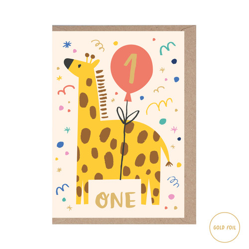 ‘One’ Giraffe Card | Simply Rye