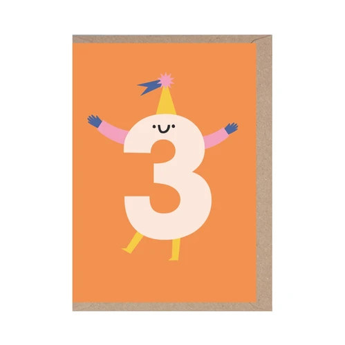 ‘3’ Die Cut Card | Simply Rye