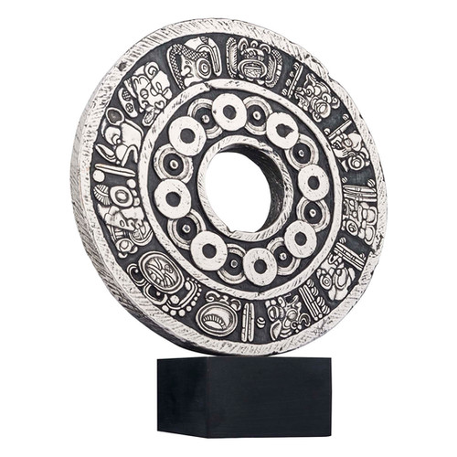 Mayan Glyphs Circular Stone Silver Relief | DArgenta | Unique Gifts ...
