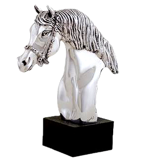 Silver Bridled Horse Head Statue | DArgenta | Unique Gifts | Home Decor