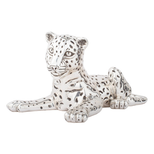 Escultura de Leopardo cachorro de Plata | D'Argenta México