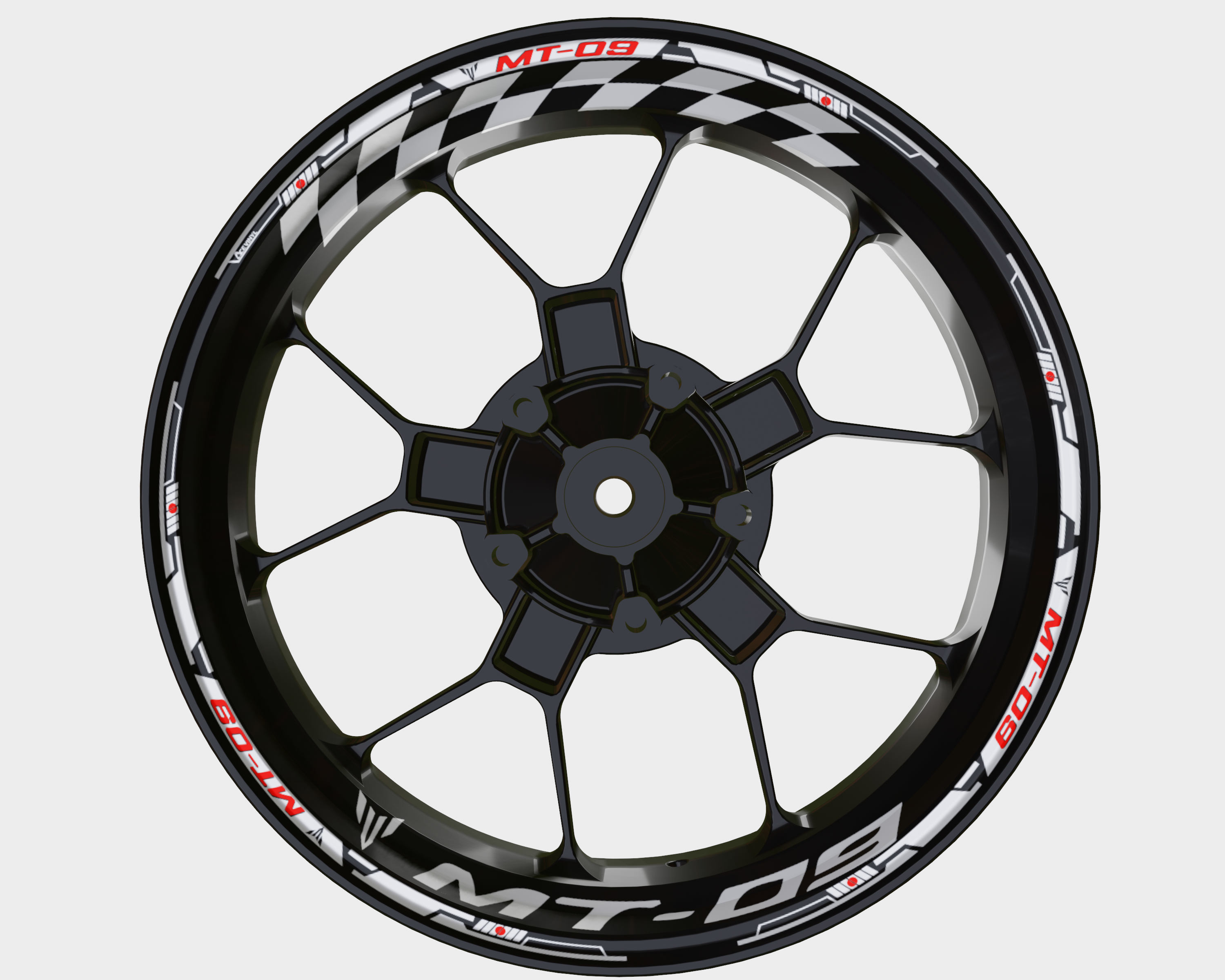 Paper Yamaha Tracer MT-09 Wheel Decals Rim Stickers YZF R7 Rim Tape Set ...