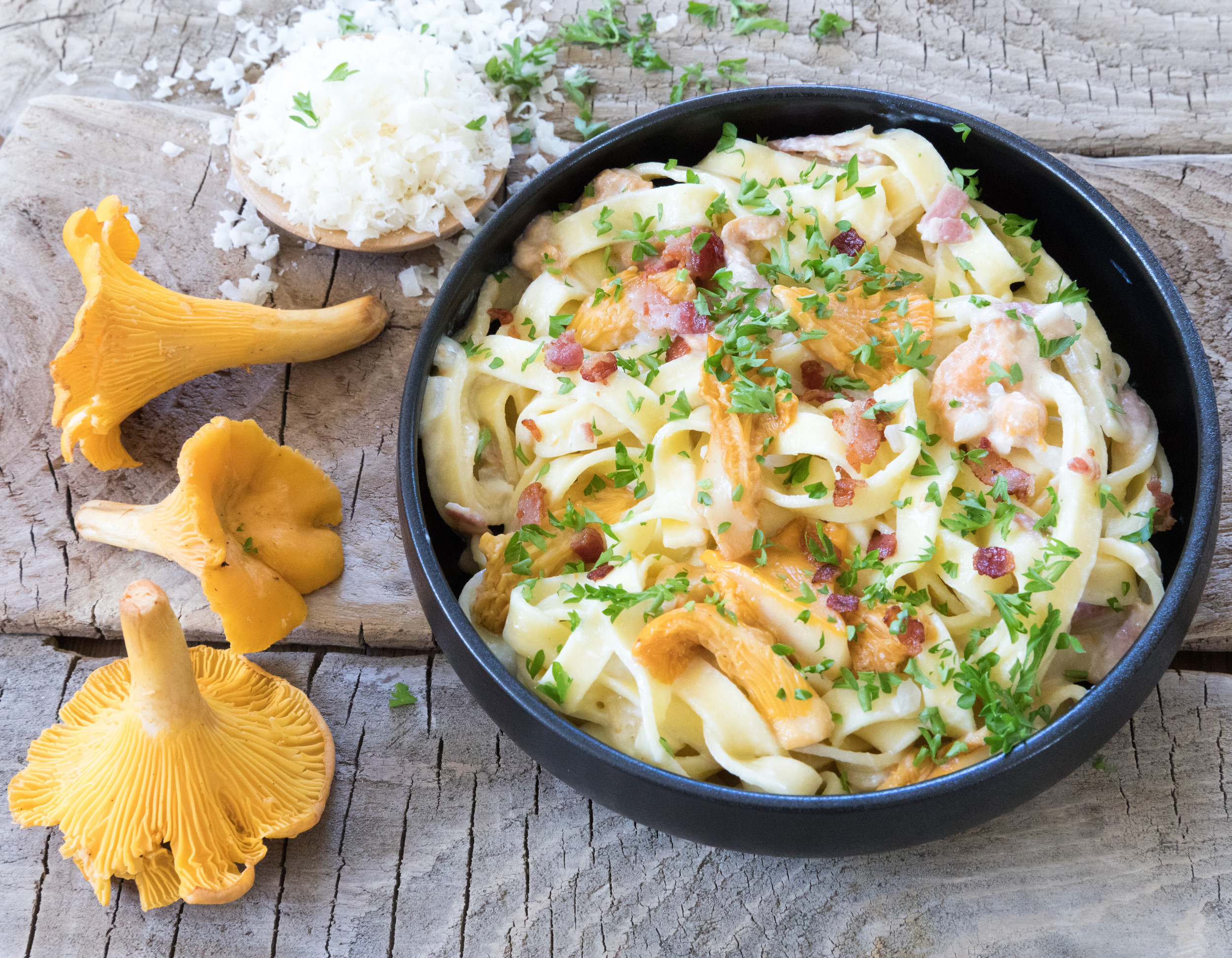 Kantarelli carbonara | Ruokanurkka.fi