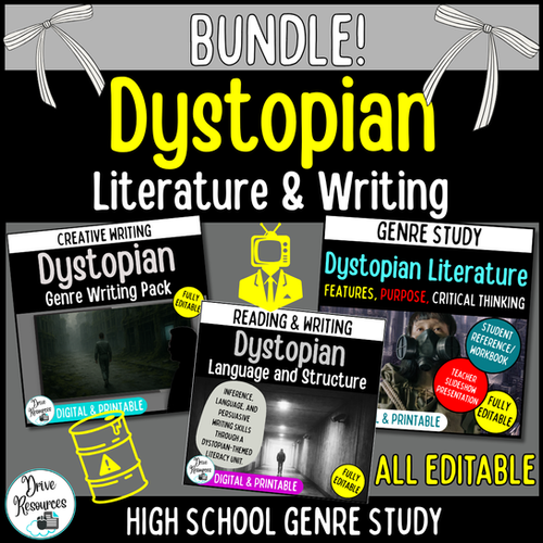 Dystopia BUNDLE - text analysis and writing activities | Drive Resources