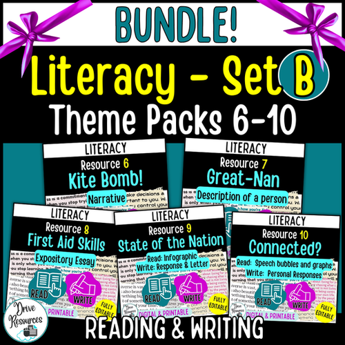 Literacy - Reading and Writing - Set B - Activities 6-10 - BUNDLE ...