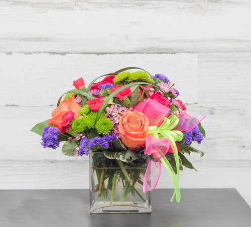 Hot Colored Cube | Piepmeier Florist