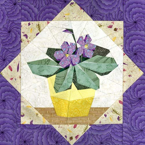 African Violets Paper-Pieced Quilt Pattern