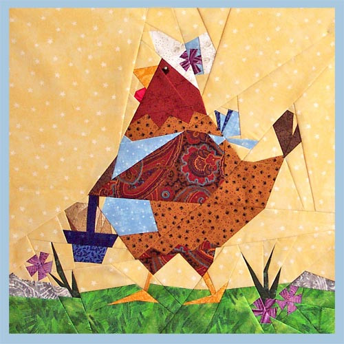 Little Red Hen Paper-Pieced Quilt Pattern