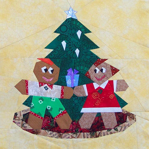 Gingerbread Christmas Paper-Pieced Quilt Pattern