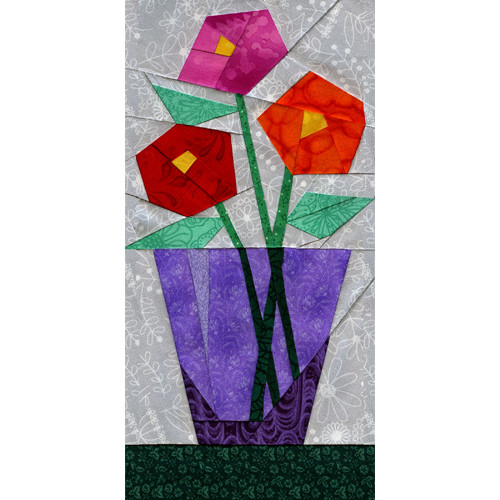 Paper-pieced Flower Vases Quilt Pattern | Paper Panache