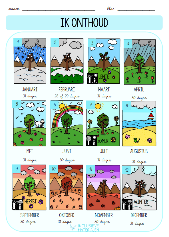 de maanden van het jaar