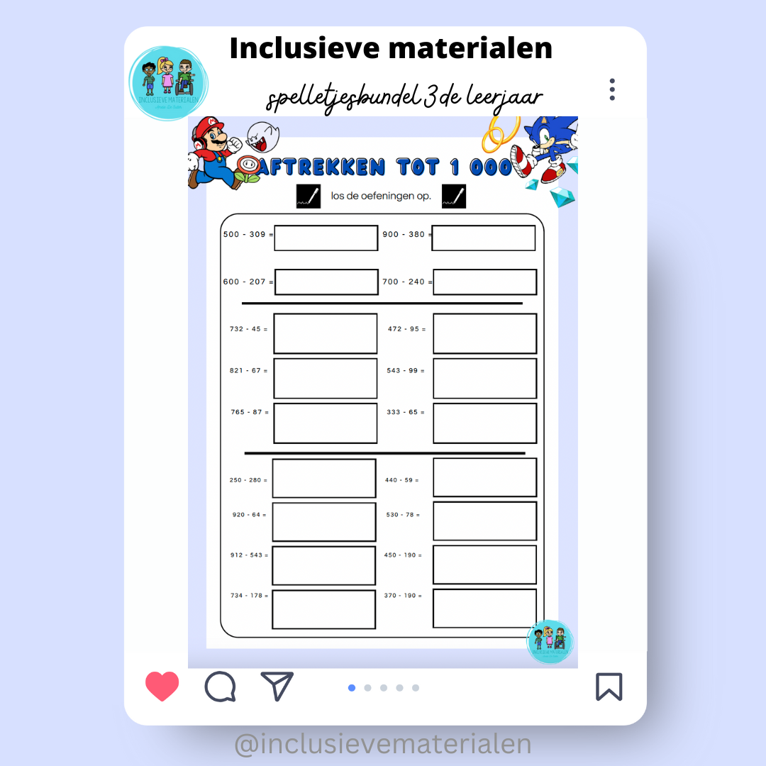 Spelletjesbundel 1 - niveau 3de leerjaar