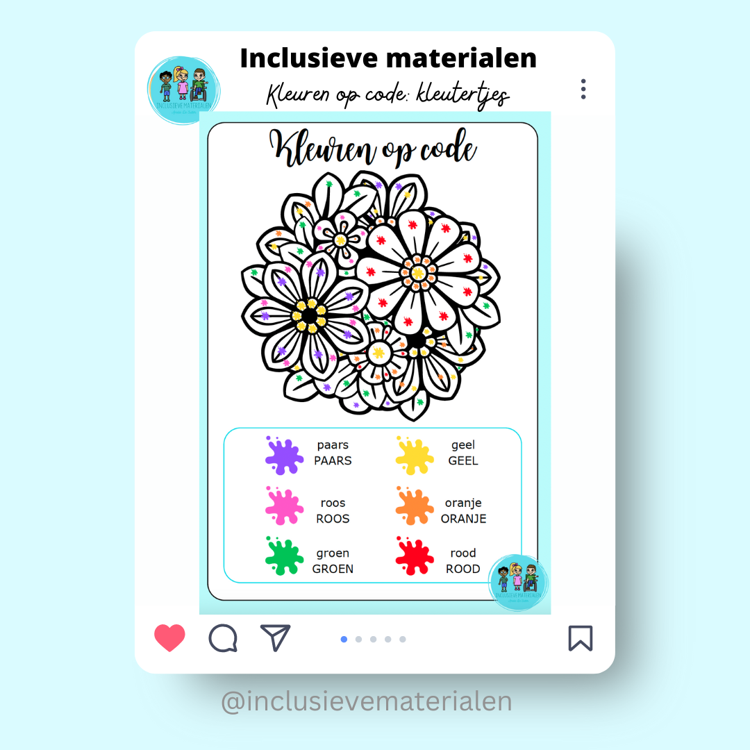 Kleuren op code: niveau kleutertjes