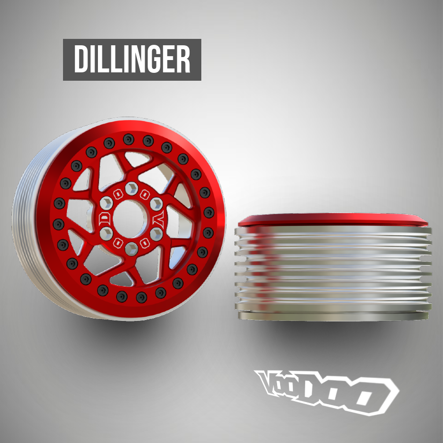 1.9 RED Dillinger Voodoo DeepPocket Wheels (2 wheels) | Team Ottsix Racing