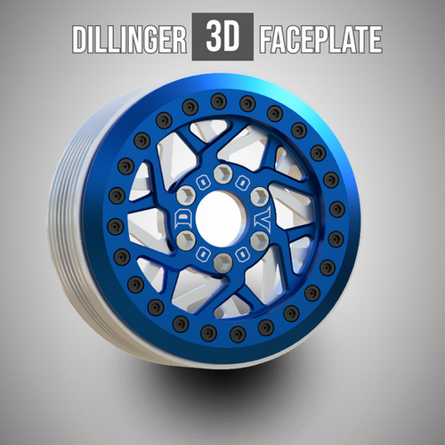 1.9 BLUE 3D Dillinger Faceplate (1 faceplate) | Team Ottsix Racing