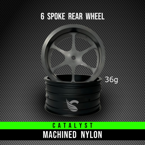 V2 6 Spoke Machined Nylon Rear Drag Wheels (2 wheels) | Team Ottsix Racing