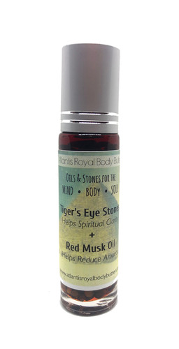 Red Musk Oil with Tiger Eye Stones (Roller bottle) | Royal Body Butter