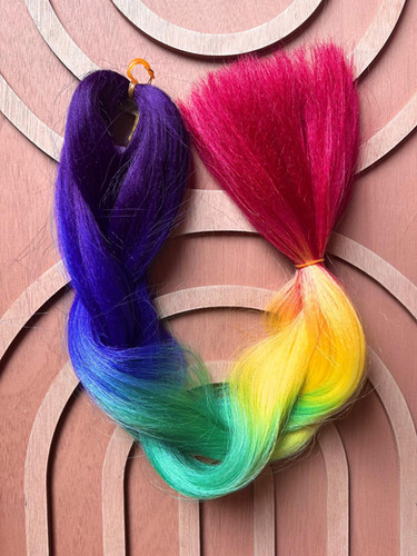 Festival Braid, Reverse Rainbow w/Darker Roots | Four Daughters Hair