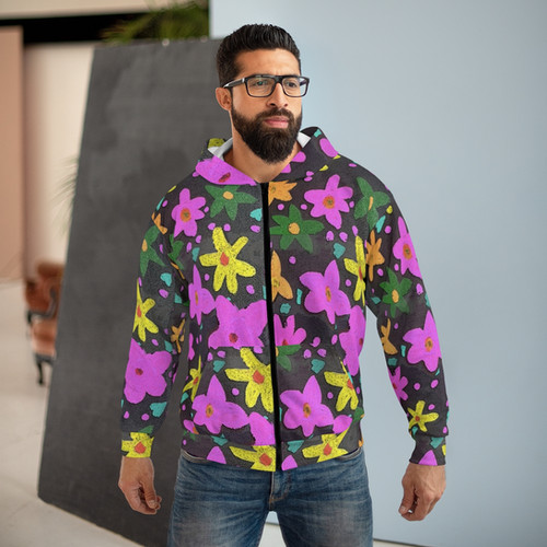 Floral Unisex Zip Hoodie by TAVi Art | Tavi Arts