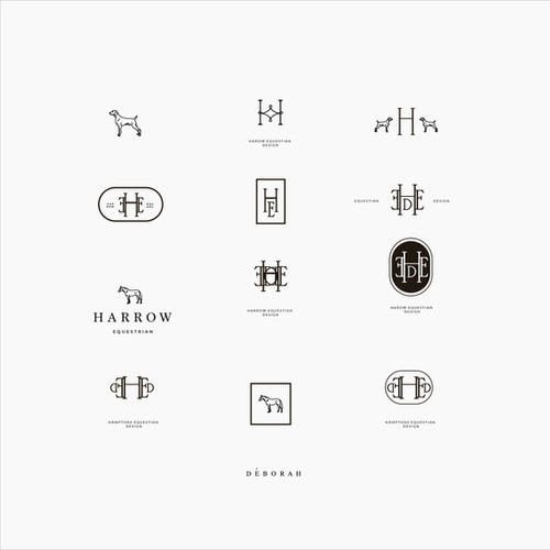 Equestrian logo, horse logo, horse bit logo, weimaraner logo,Monogram H ...