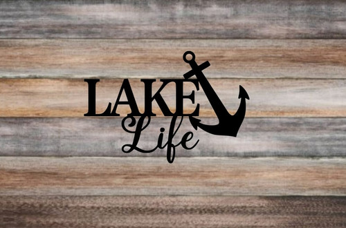 Lake Life Cursive Letter Metal Art Sign | Mountain View Fab