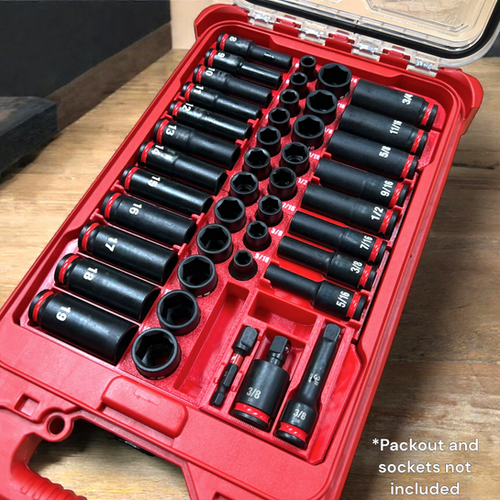 Packout Insert for Milwaukee 3/8" Shockwave Impact 43-Piece Socket Set | Zll Designs Llc