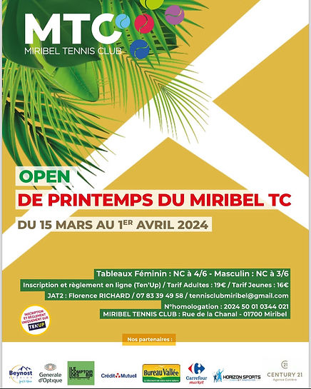 Miribel Tennis Club - Jeunes et adultes pour loisir et compétition