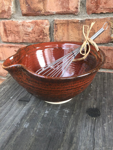 Small Batter Bowl, Tomato Red | david-cole-pottery
